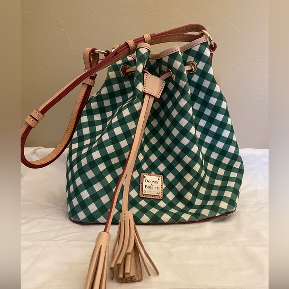 Dooney & Bourke | Bags | Dooney Bourke Gingham Aimee Bucket Bag In ...